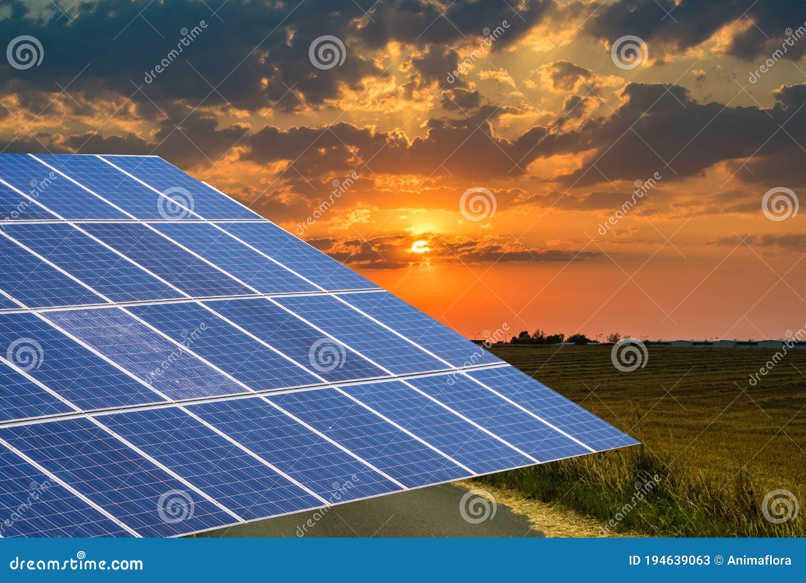 Solar Panel at Sunset Image Stock Image - Image of environment ...