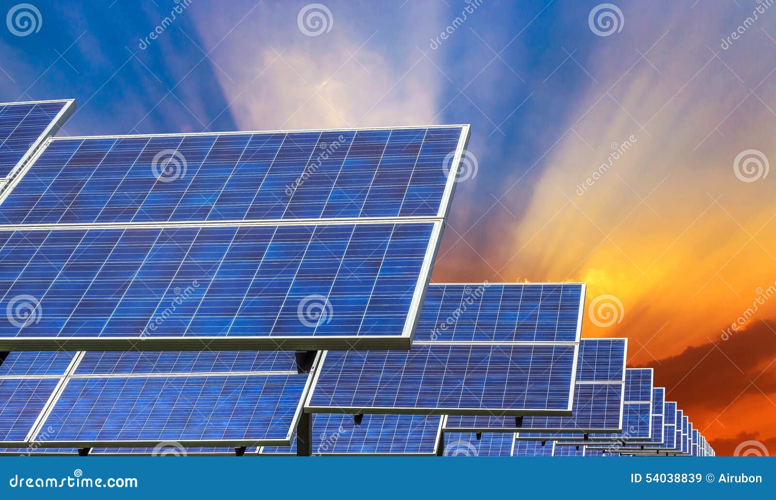 Solar Panel on Sunset Background Stock Image - Image of control ...