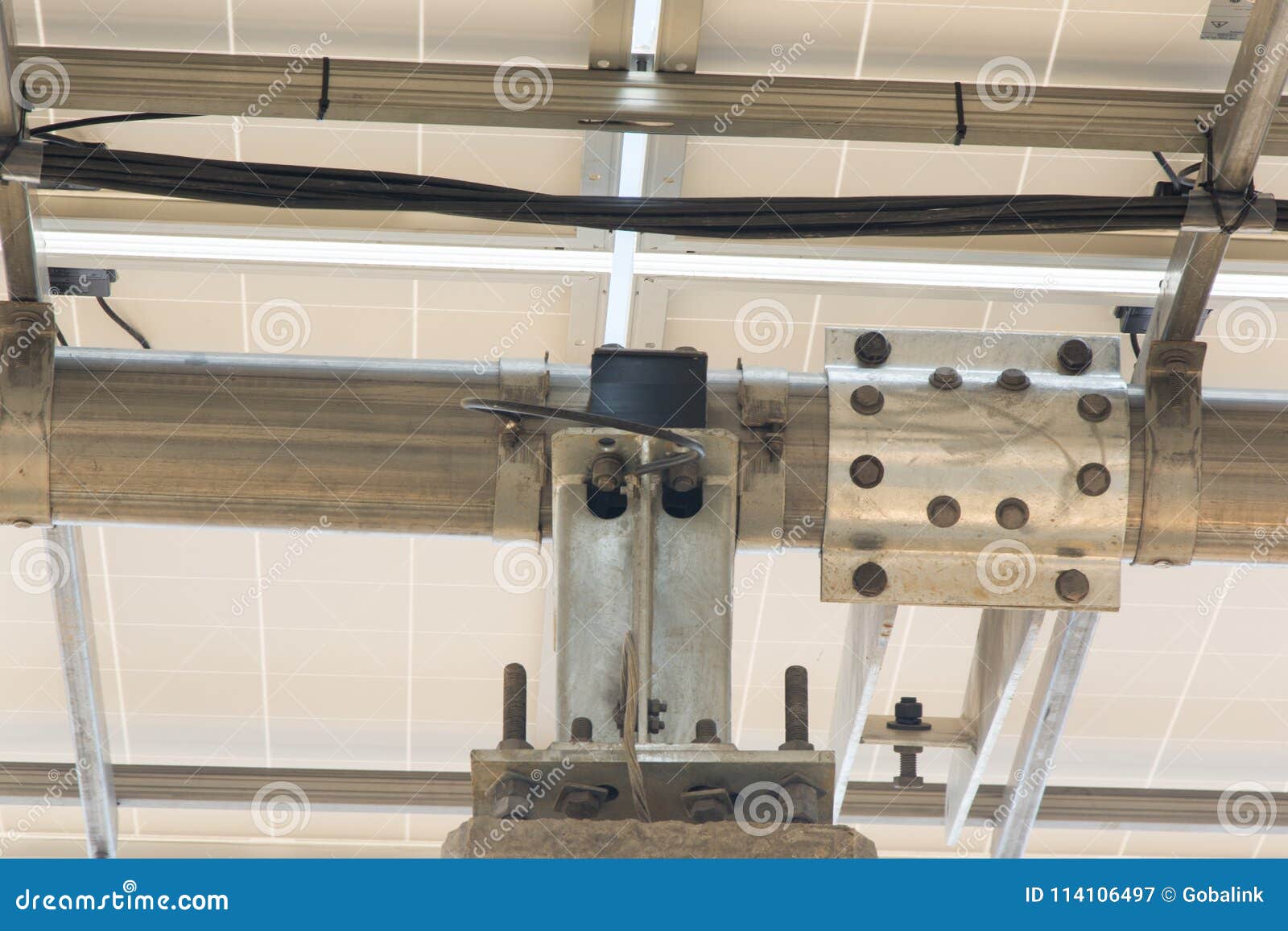 Solar panel support stock image. Image of electric, sustainable - 114106497