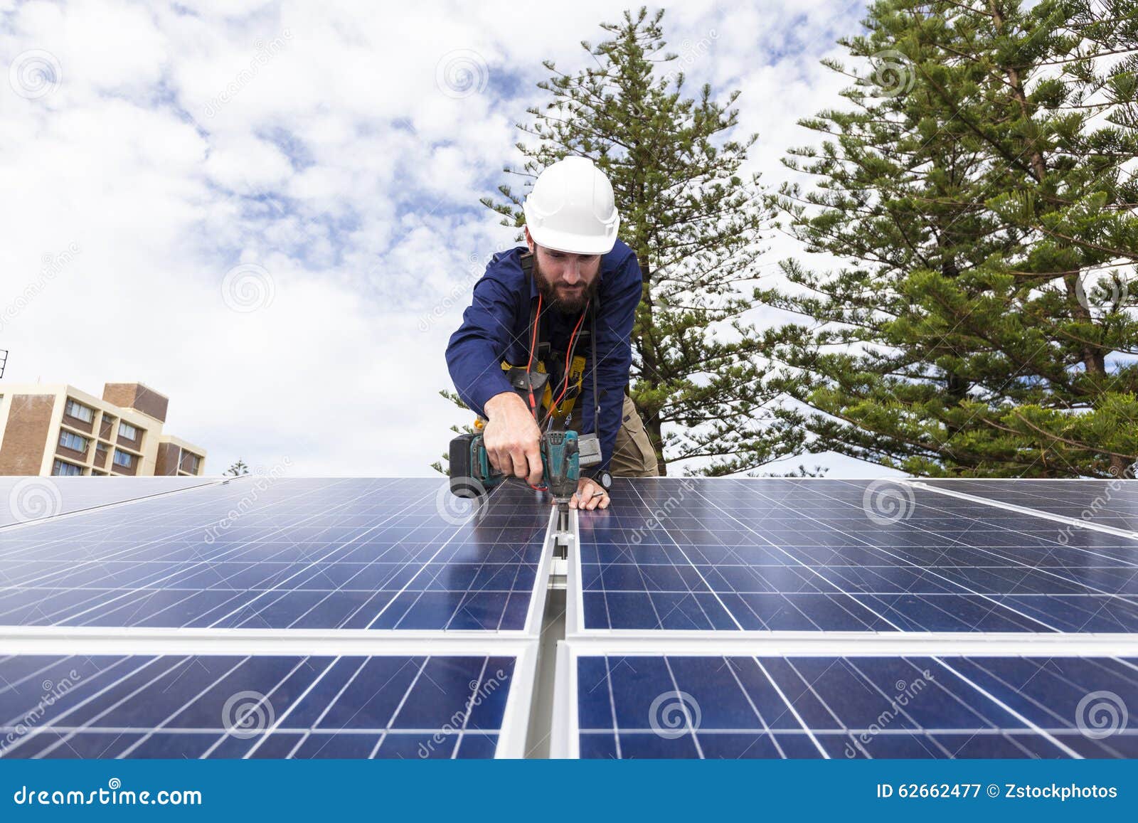 Solar panel technician stock image. Image of photovoltaic - 62662477