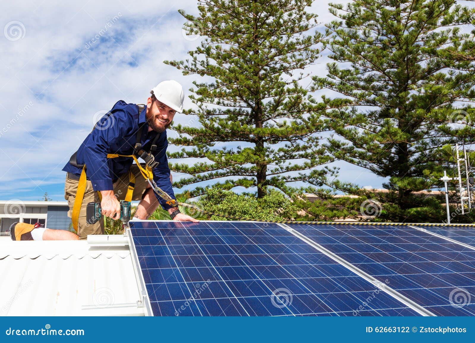 Solar panel technician stock photo. Image of technician - 62663122