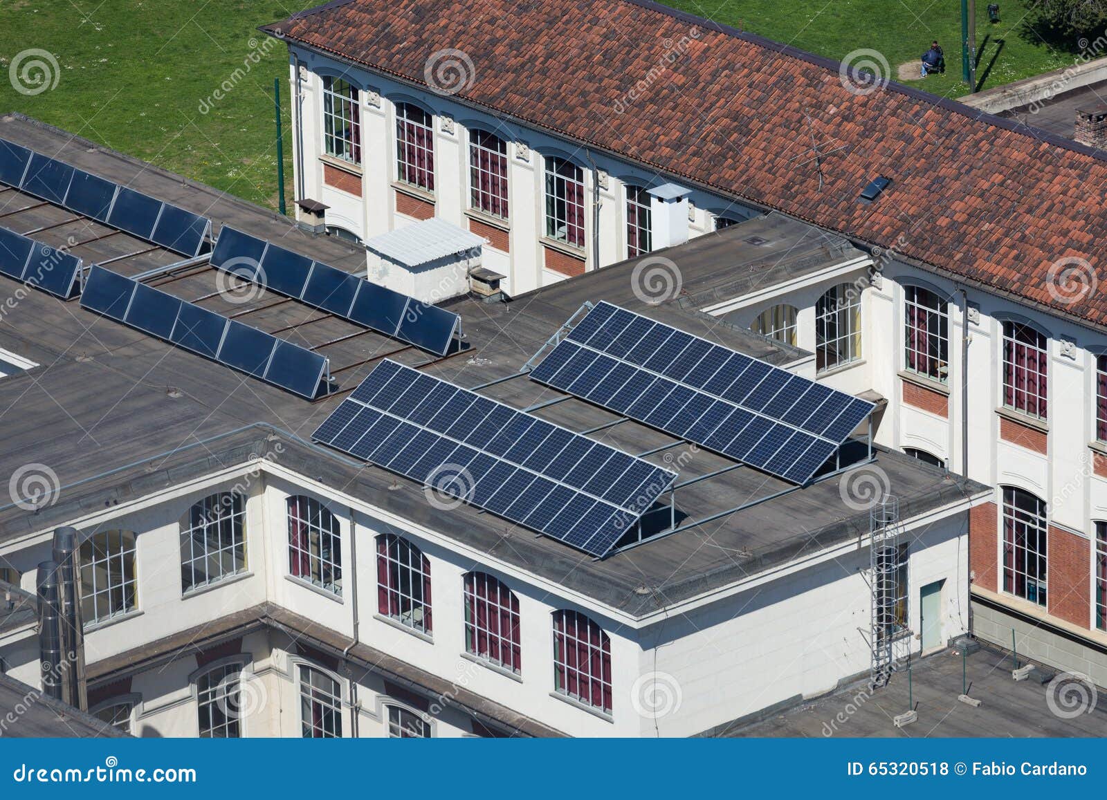 Solar Panel on the Top of the Roof Stock Photo - Image of rooftop ...