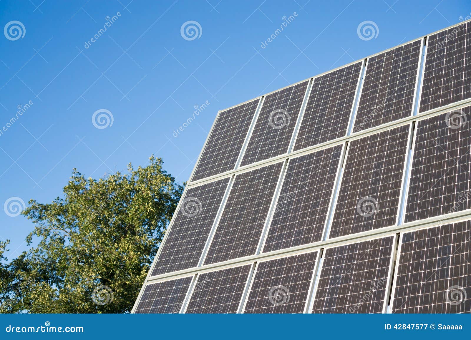 Solar panel and tree stock image. Image of energy, ozone - 42847577