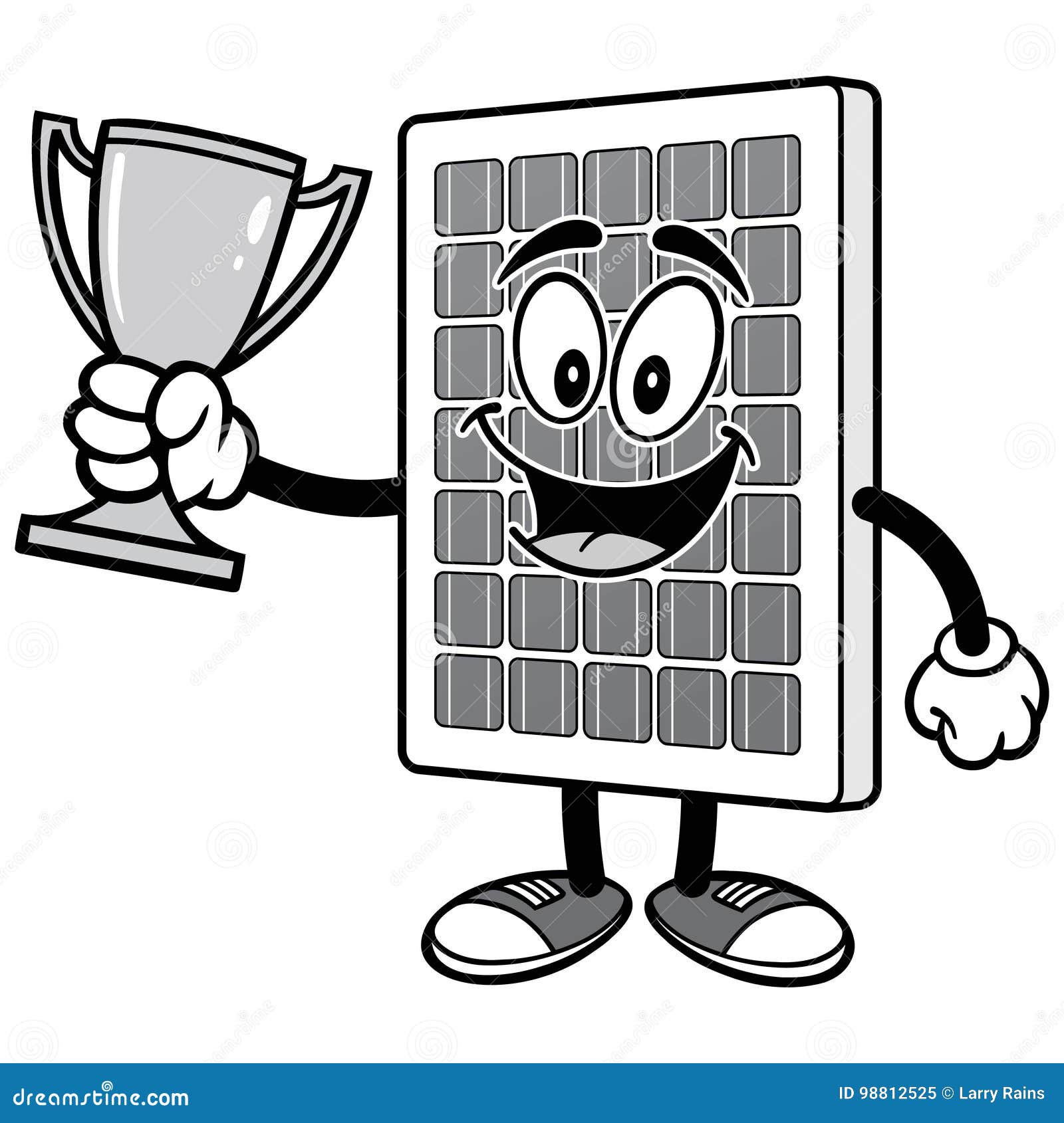 Solar Panel with Trophy Illustration Stock Vector - Illustration of ...