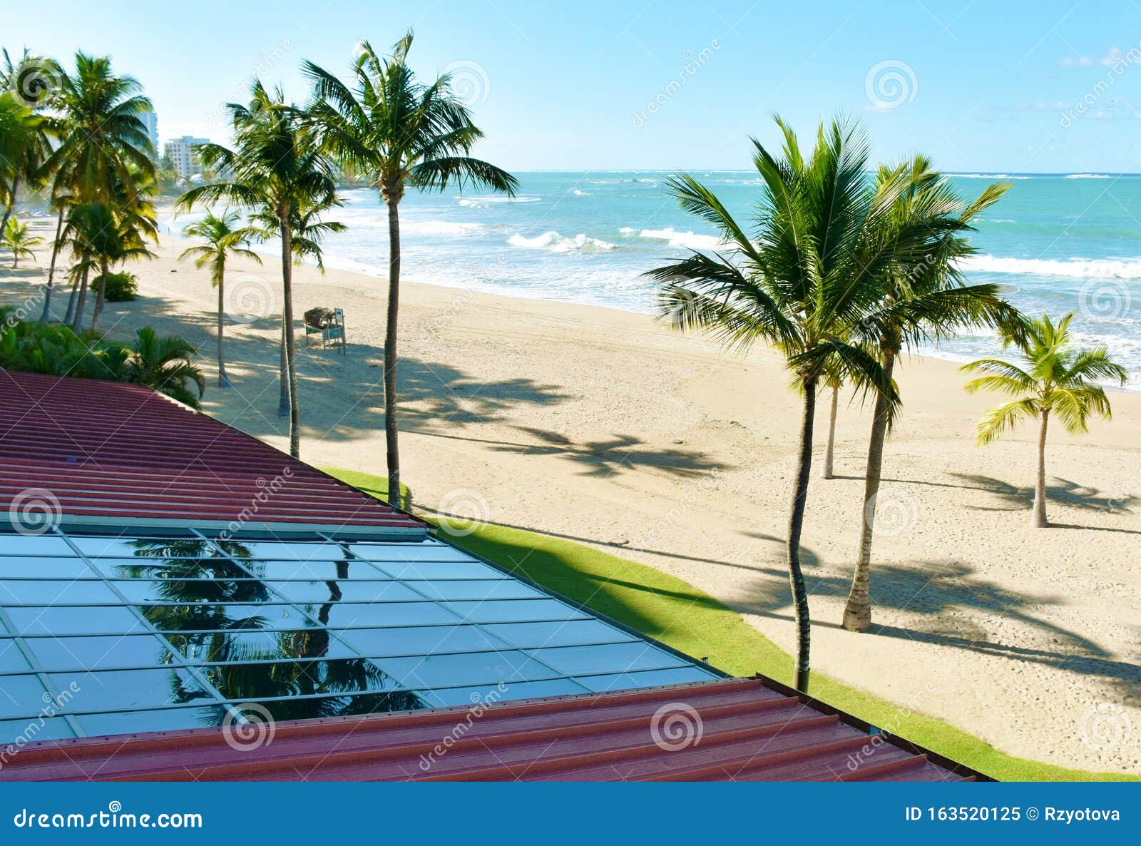 Solar Panel on Tropical Beach Stock Image - Image of resort, holiday ...