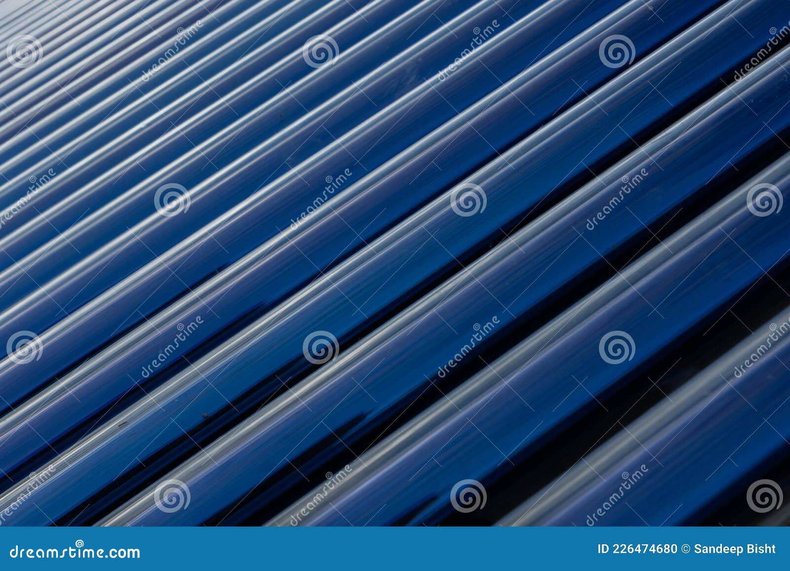 Solar Panel Tubes in a Line As Abstract Patterns Stock Photo - Image of ...