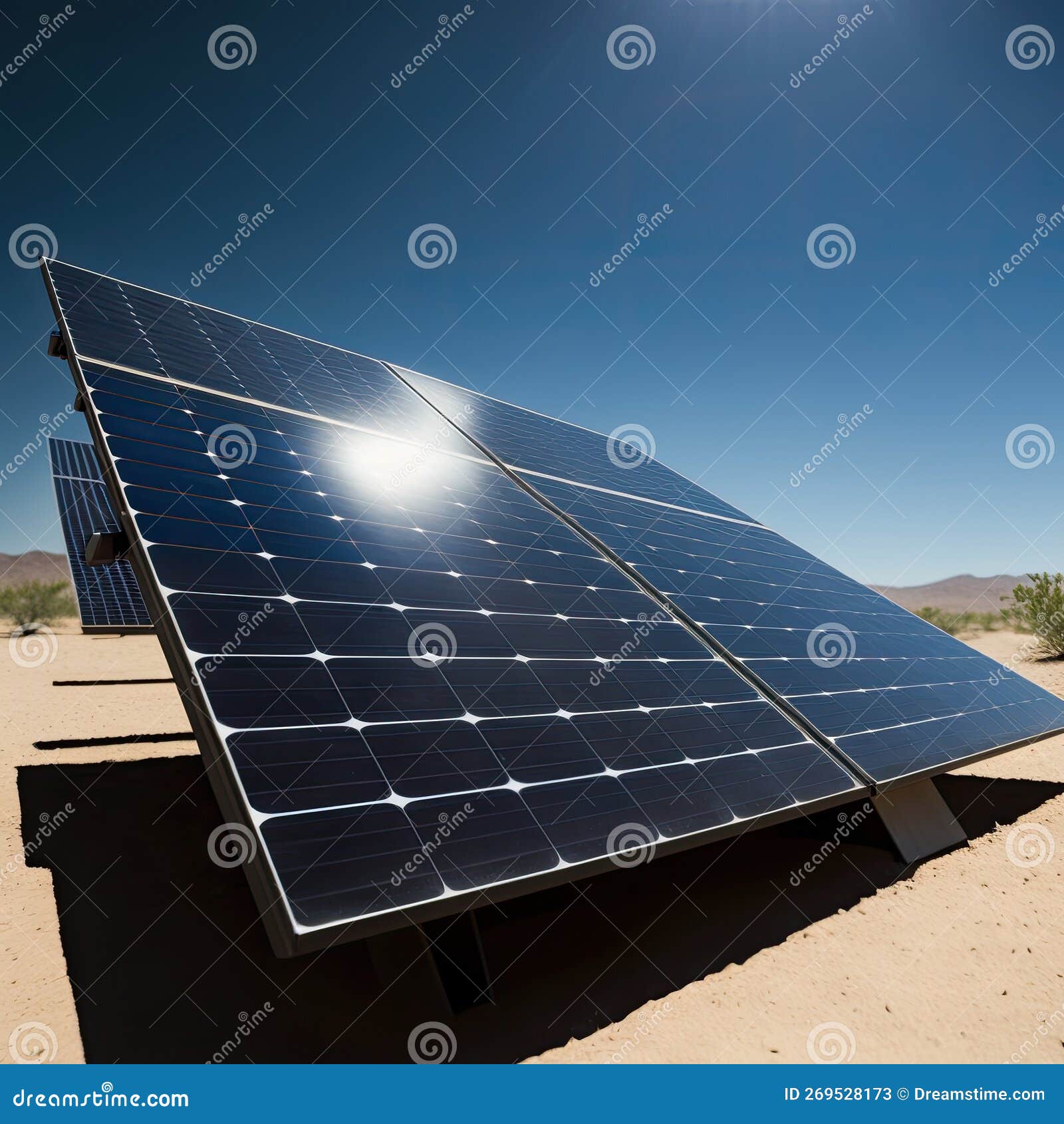 Solar Panel Under Sun. Generative AI Stock Image - Image of cell ...