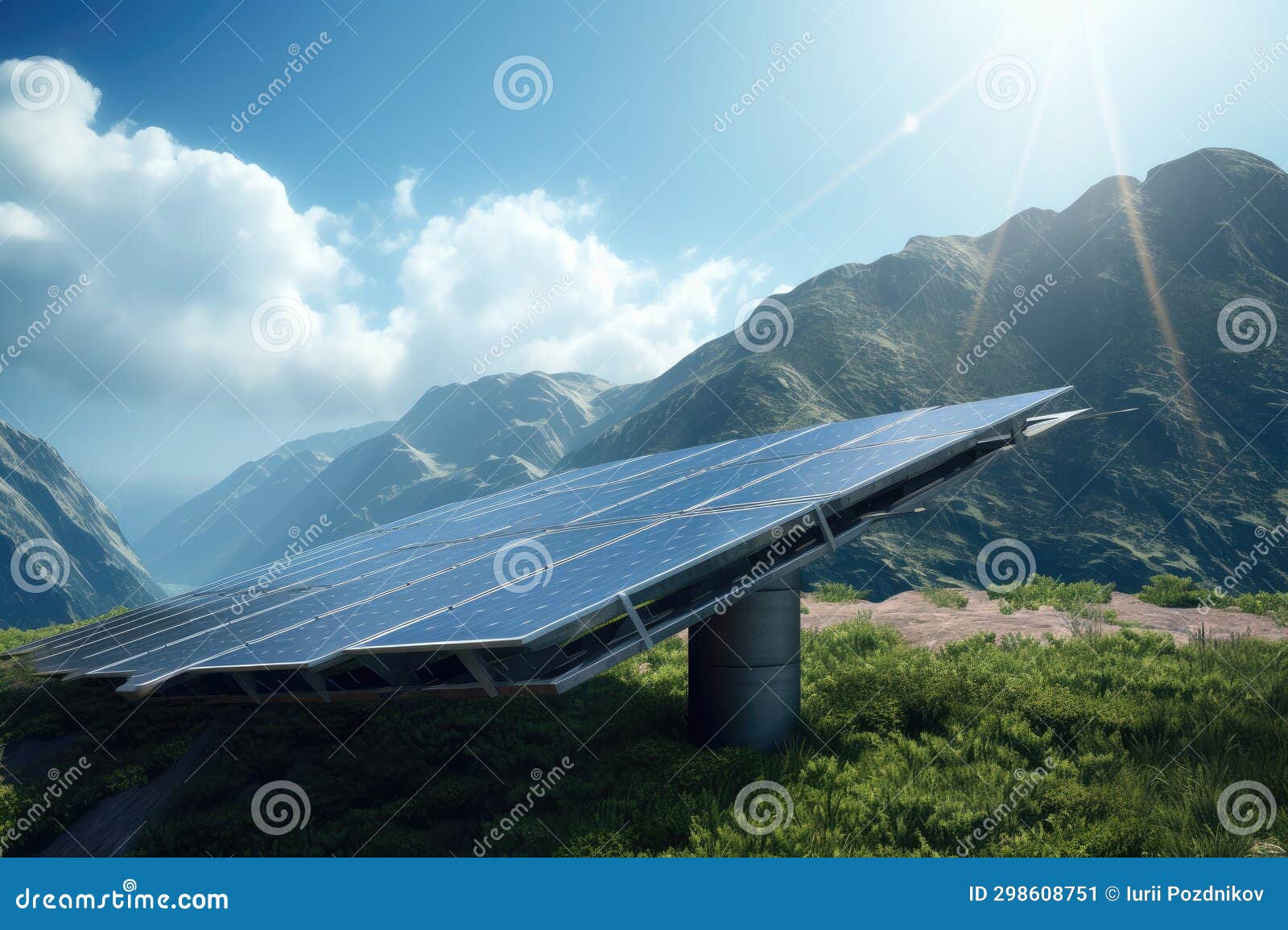 Solar Panel Utilization in Remote Areas Featuring Mountain Landscape ...