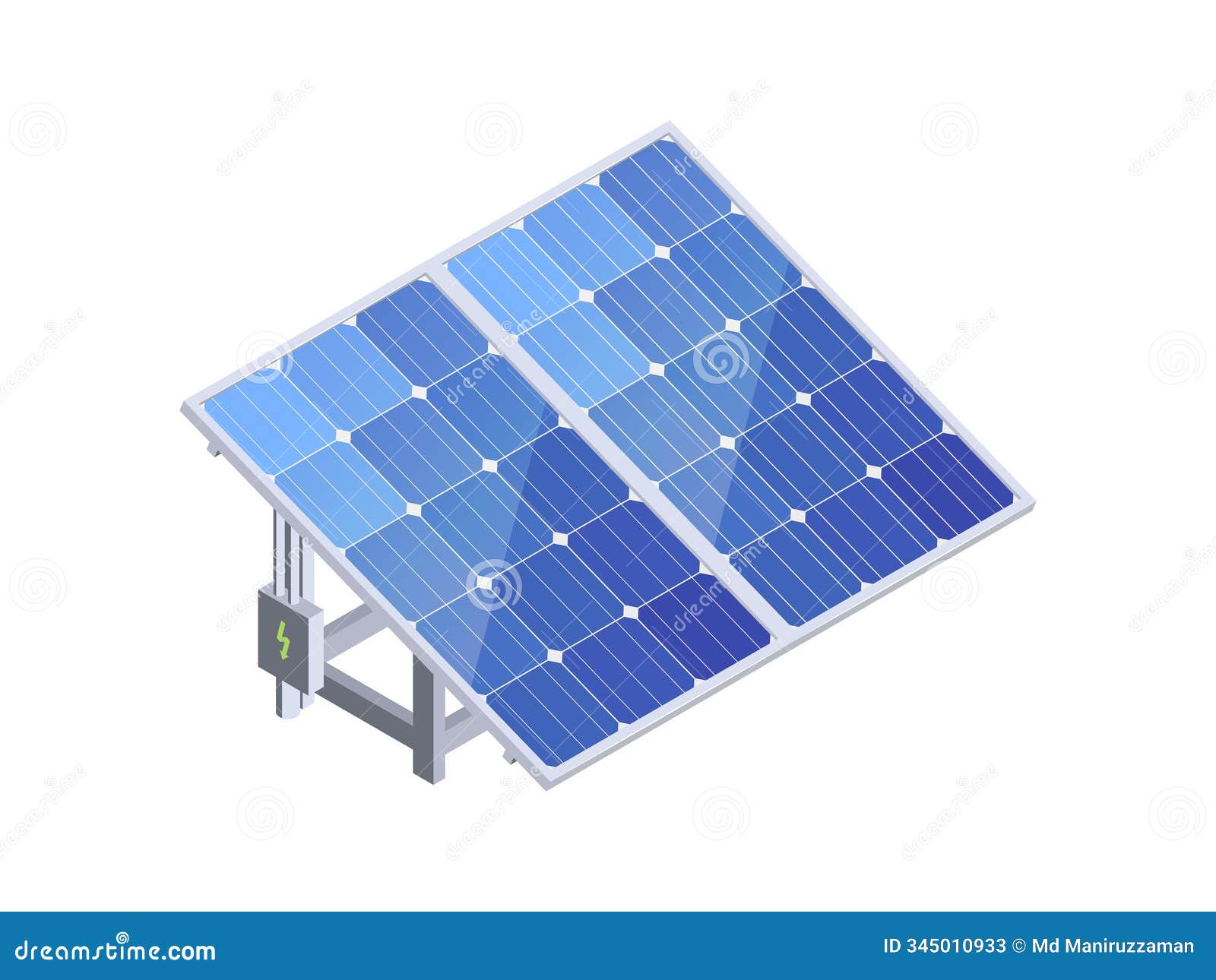 Solar Panel Vector Illustration Isolated on White Background Stock ...