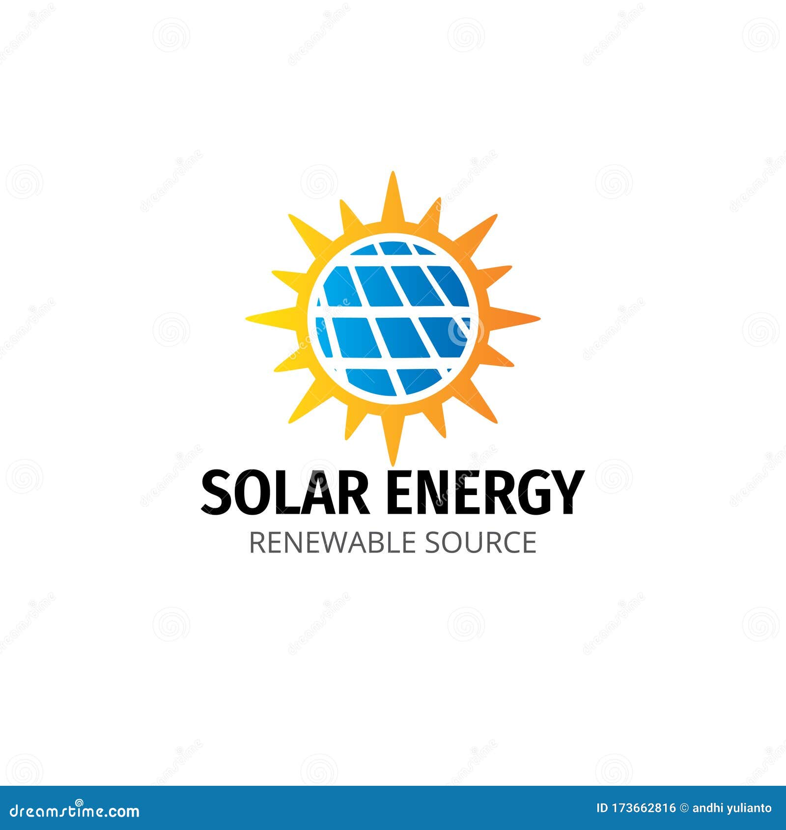 Solar Panel Vector Logo Design for Renewable Electricity Energy Source ...