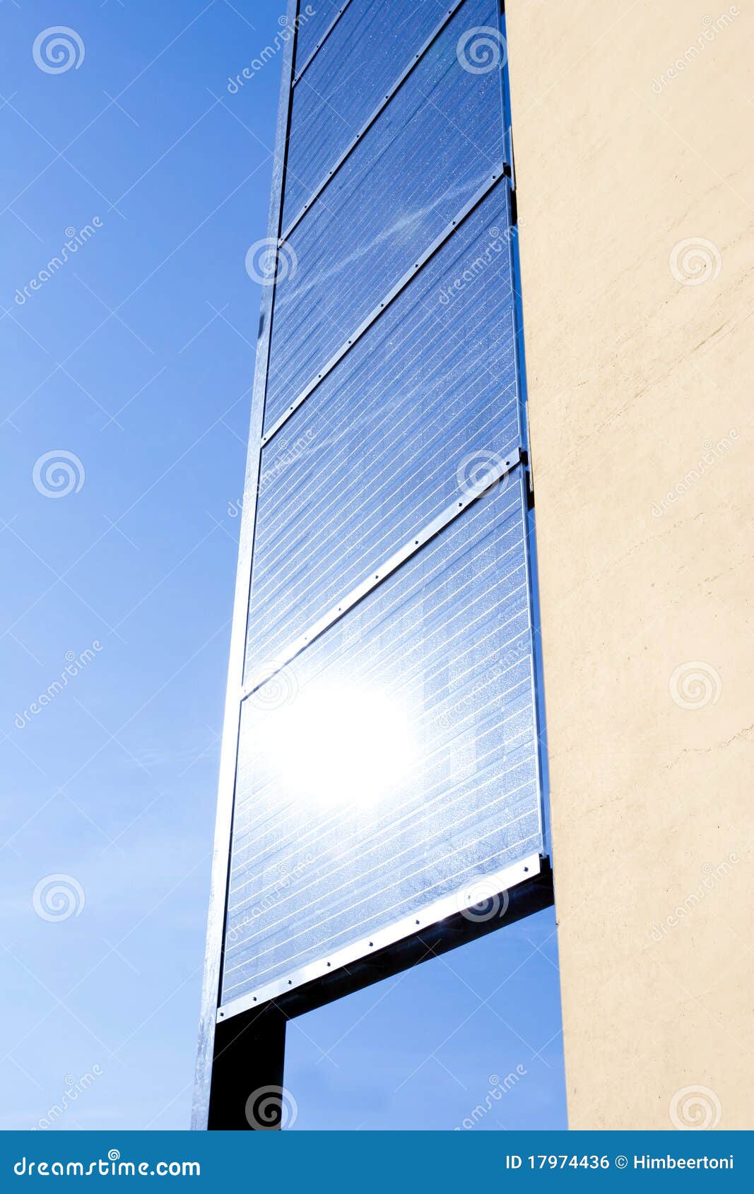 Solar Panel, Vertically on a Building Stock Photo - Image of copy, fuel ...
