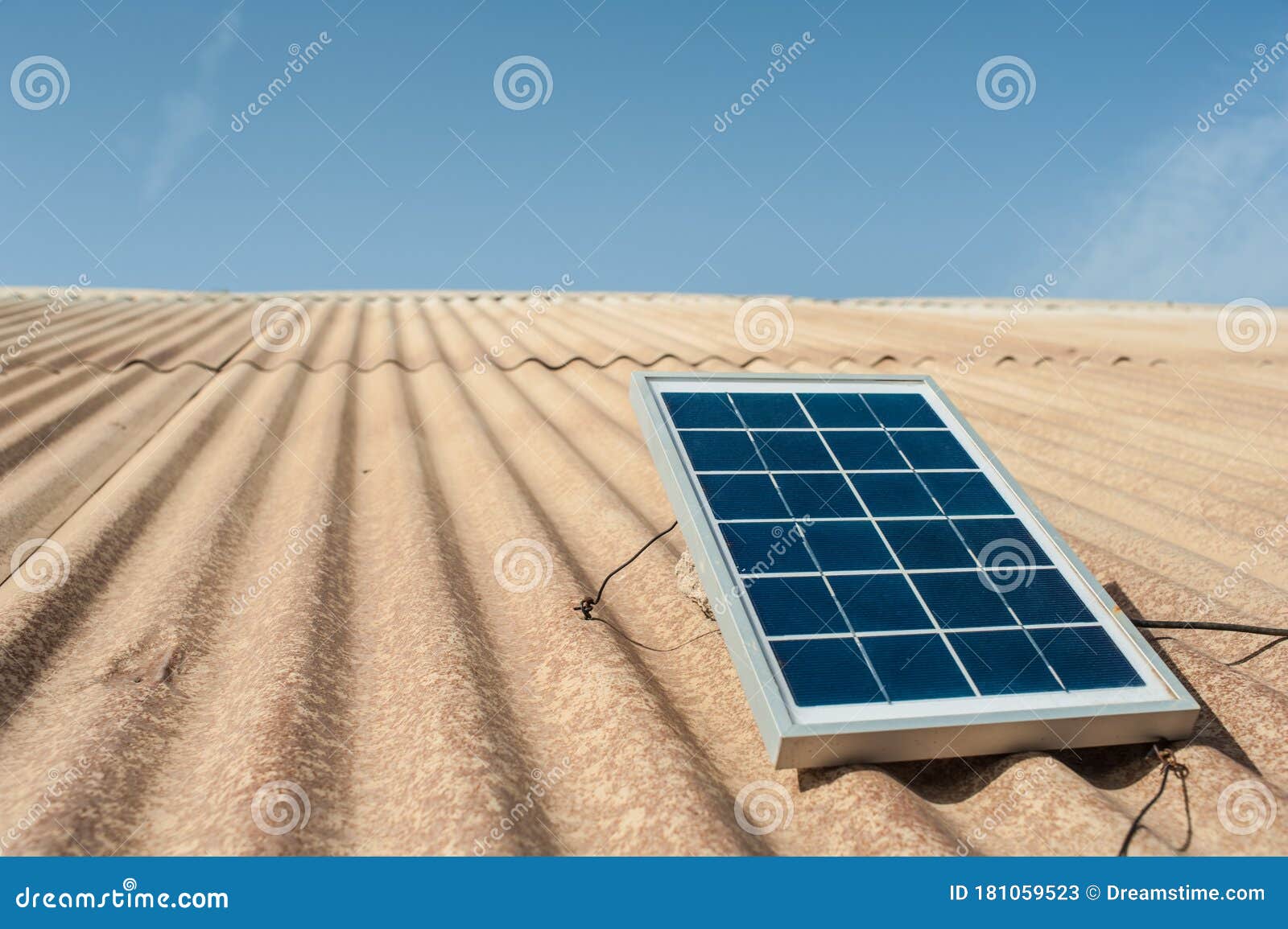 Solar Panel in a Village in Senegal. Stock Image - Image of electricity ...