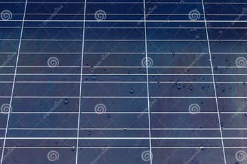 Solar Panel with Water Drops Stock Image - Image of bright, industrial ...