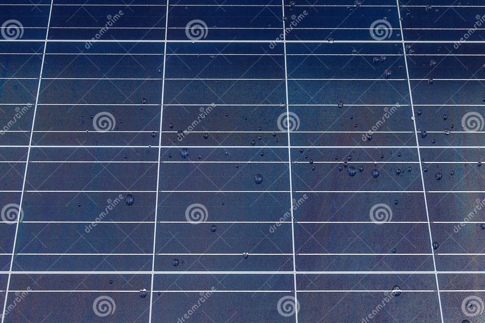 Solar Panel with Water Drops Stock Image - Image of bright, industrial ...