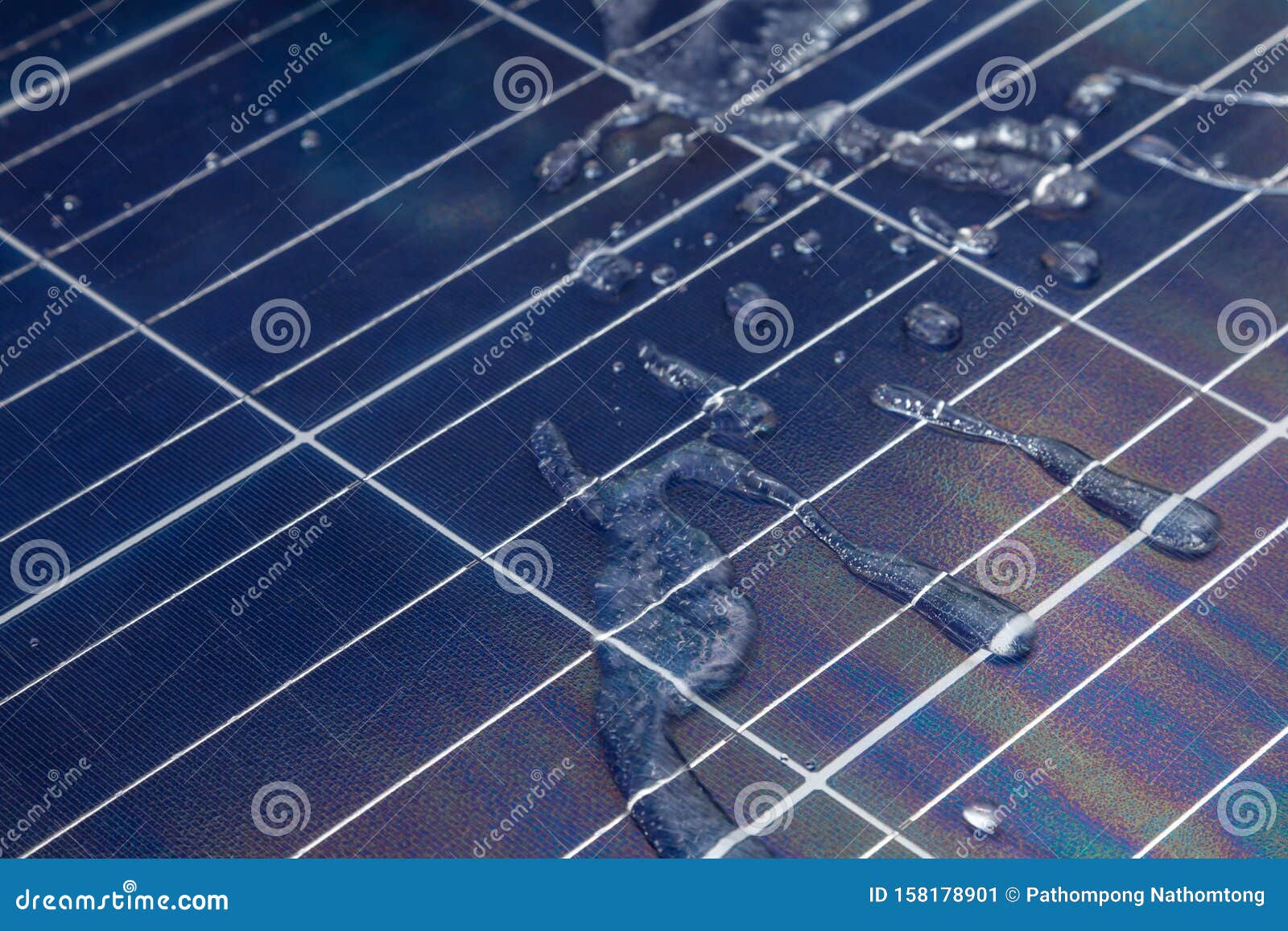 Solar Panel with Water Drops Stock Image - Image of environmental ...