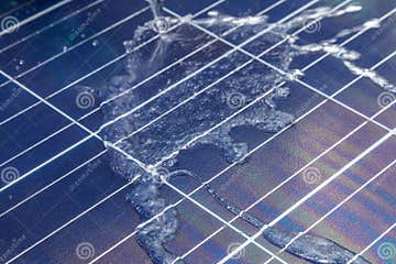 Solar Panel with Water Drops Stock Photo - Image of closeup ...