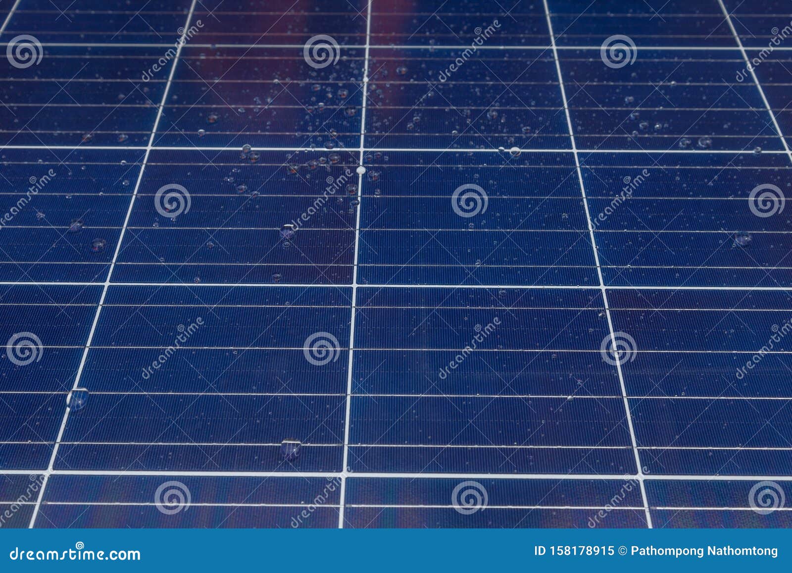 Solar Panel with Water Drops Stock Image - Image of clean, glass: 158178915