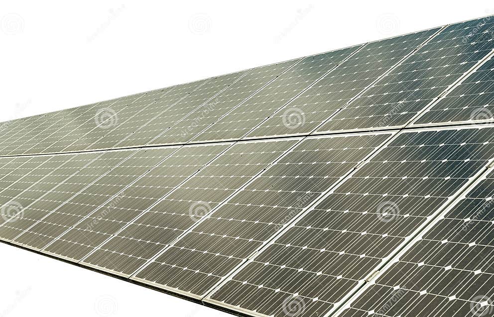 Solar Panel on a White Background. Ecology Stock Image - Image of cell ...