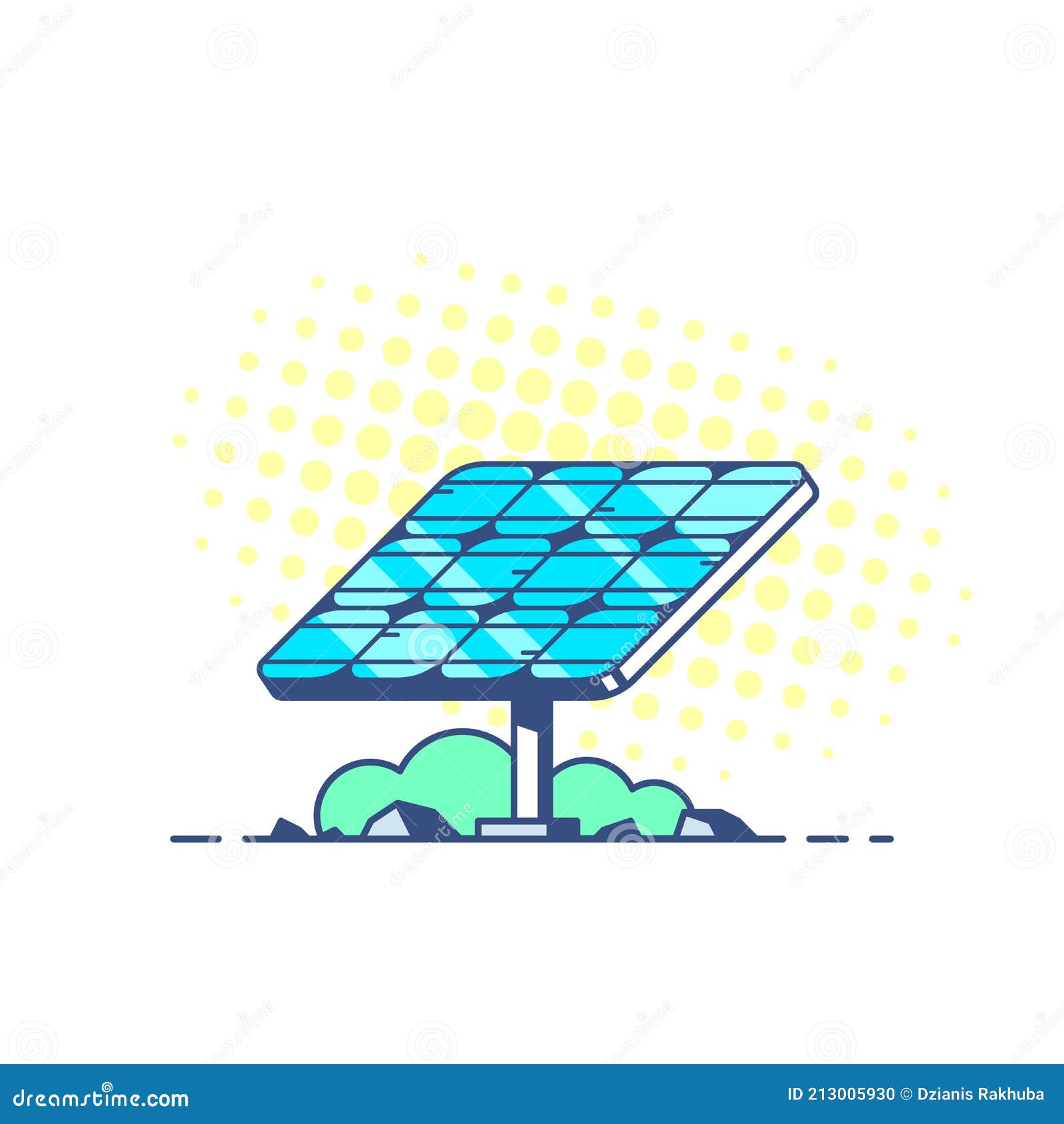 Solar Panel on White Background, Vector Illustration Stock Vector ...