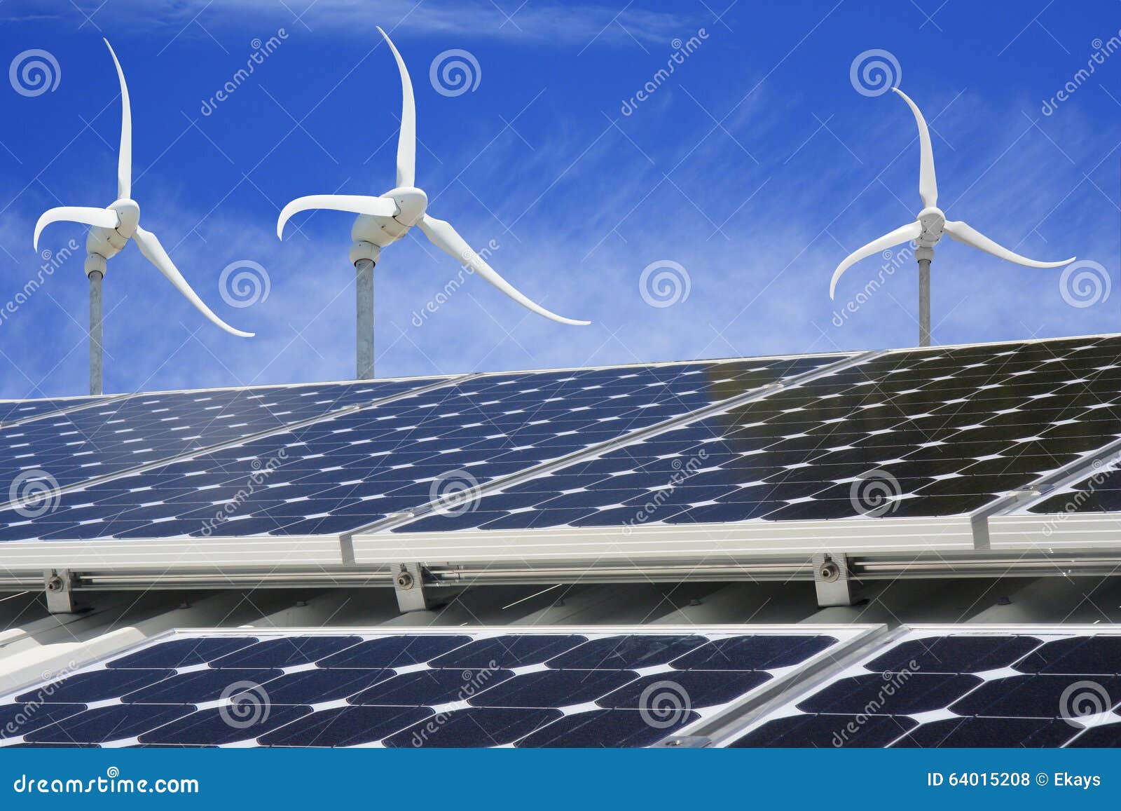 Solar Panel and Wind Generators on a House Roof Stock Photo - Image of ...