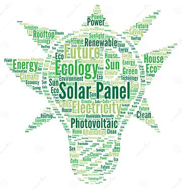 Solar Panel Word Cloud Concept Stock Illustration - Illustration of ...