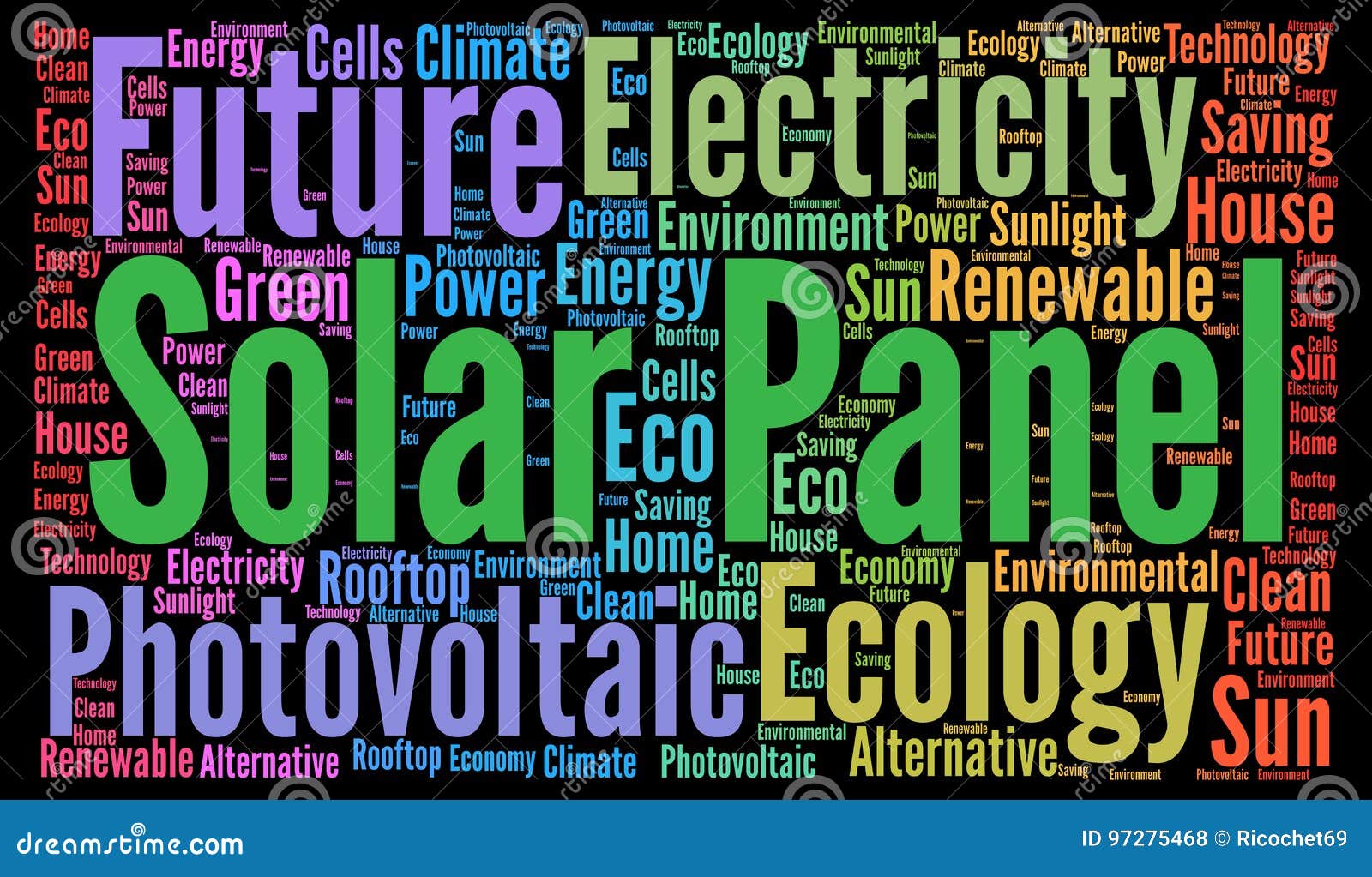 Solar Panel Word Cloud Concept Stock Illustration - Illustration of ...