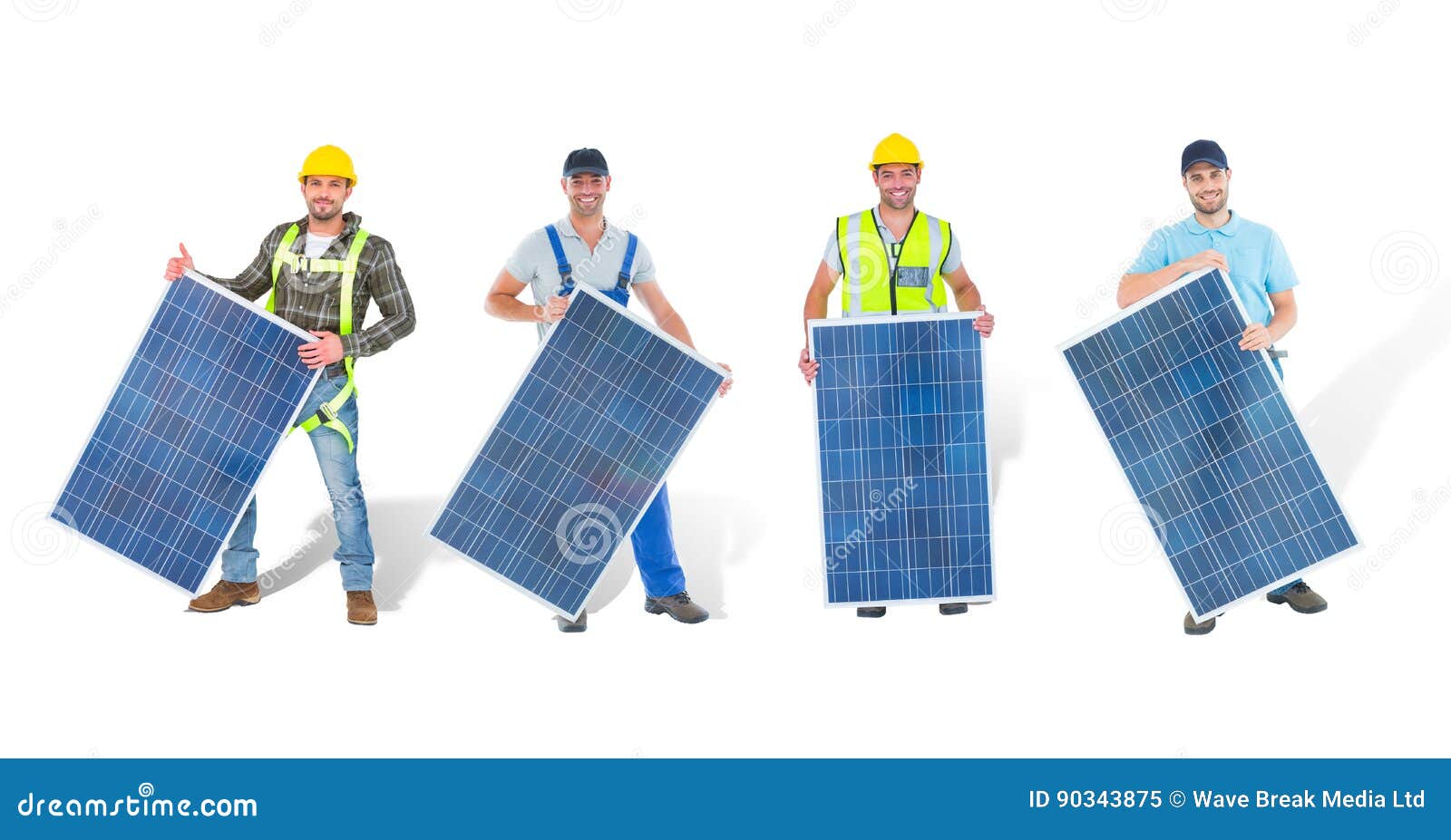 Solar panel workers stock image. Image of focus, blue - 90343875