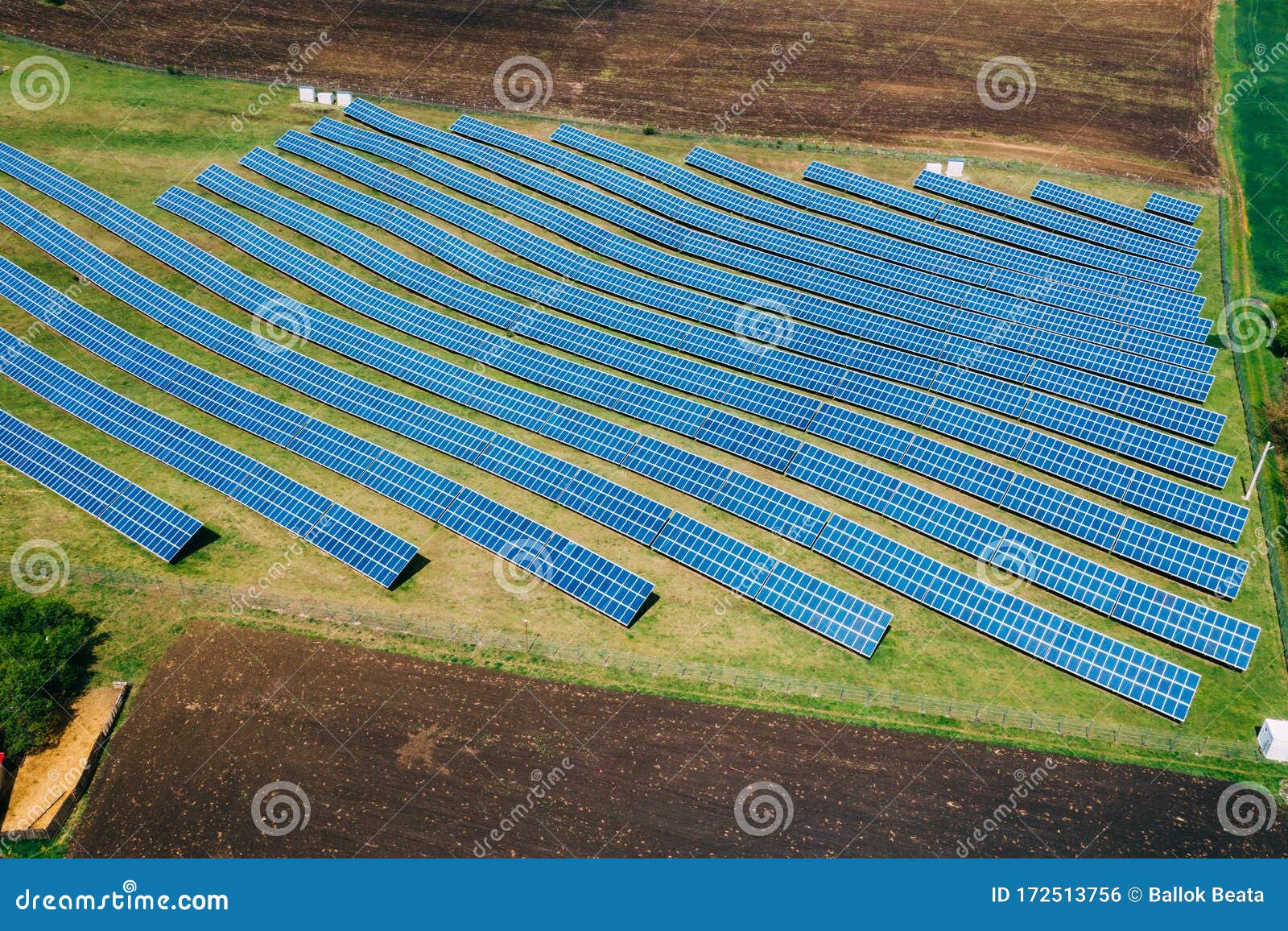 Solar panels in fields stock photo. Image of environmental - 172513756