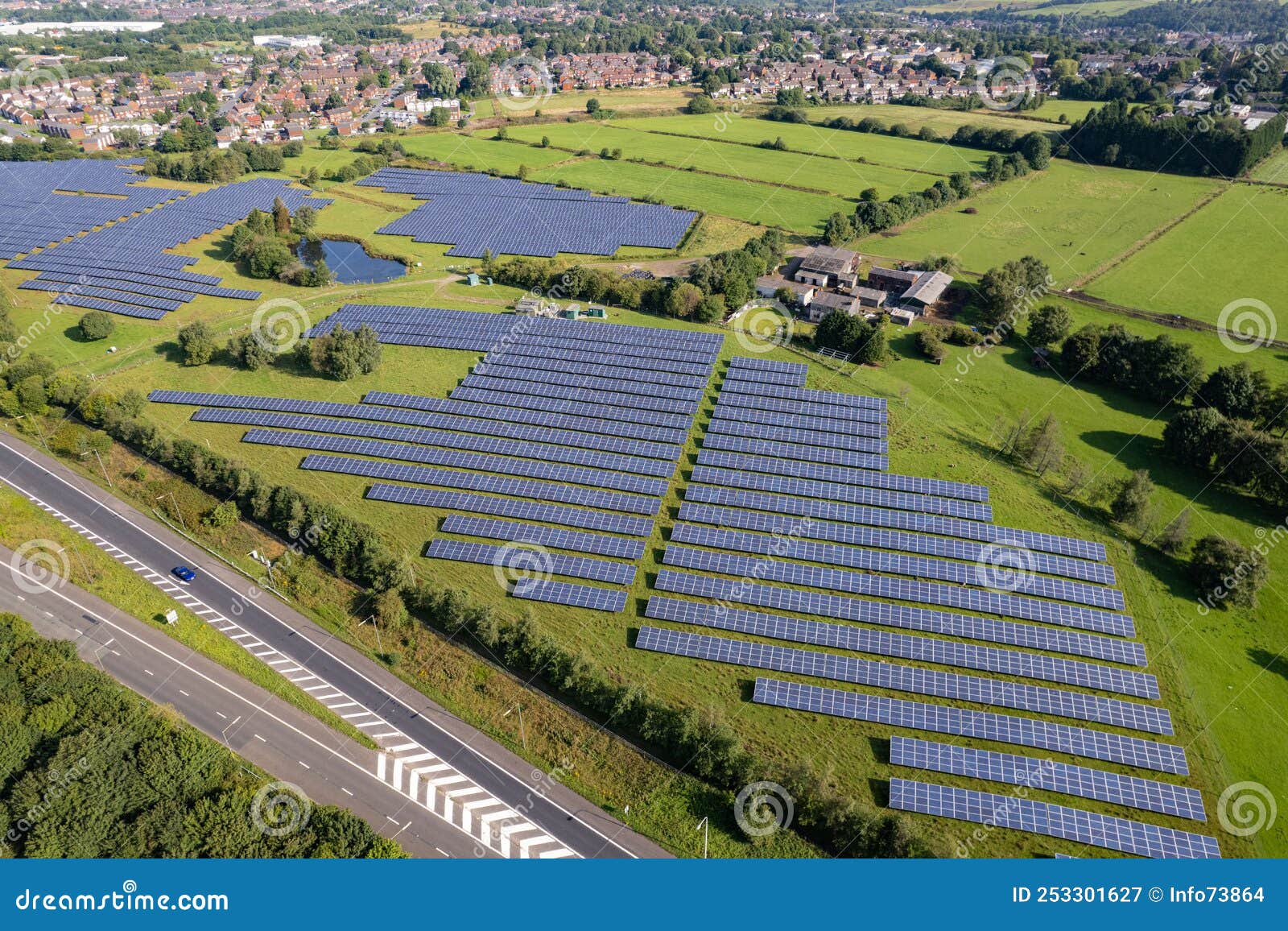 Solar Panels in Aerial View Renewable Energy Stock Image - Image of ...