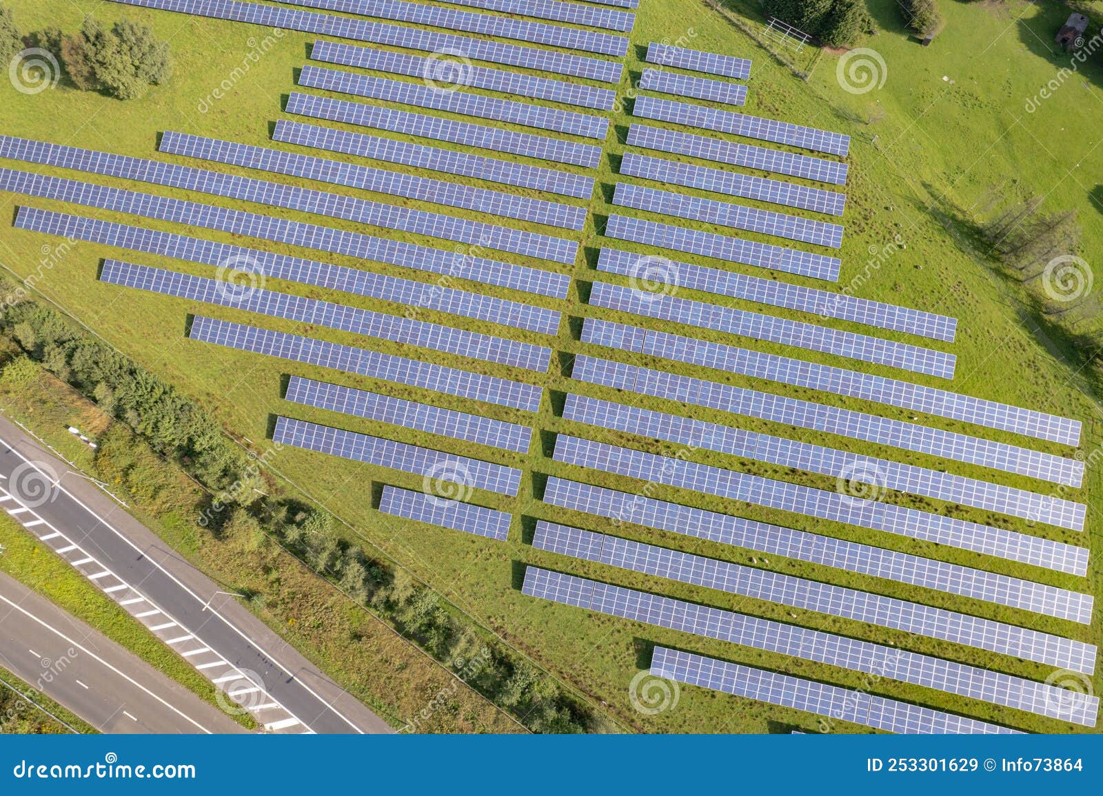Solar Panels in Aerial View Renewable Energy Stock Image - Image of ...
