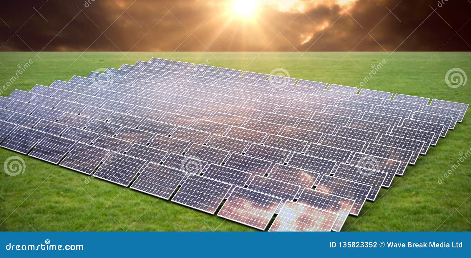 Composite Image of Solar Panels Stock Photo - Image of uninterrupted ...