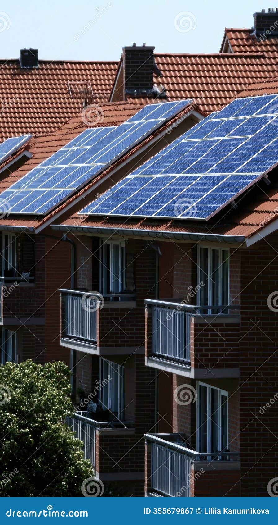 Solar Panels on an Amsterdam Apartment Complex Rooftop Showcase a ...