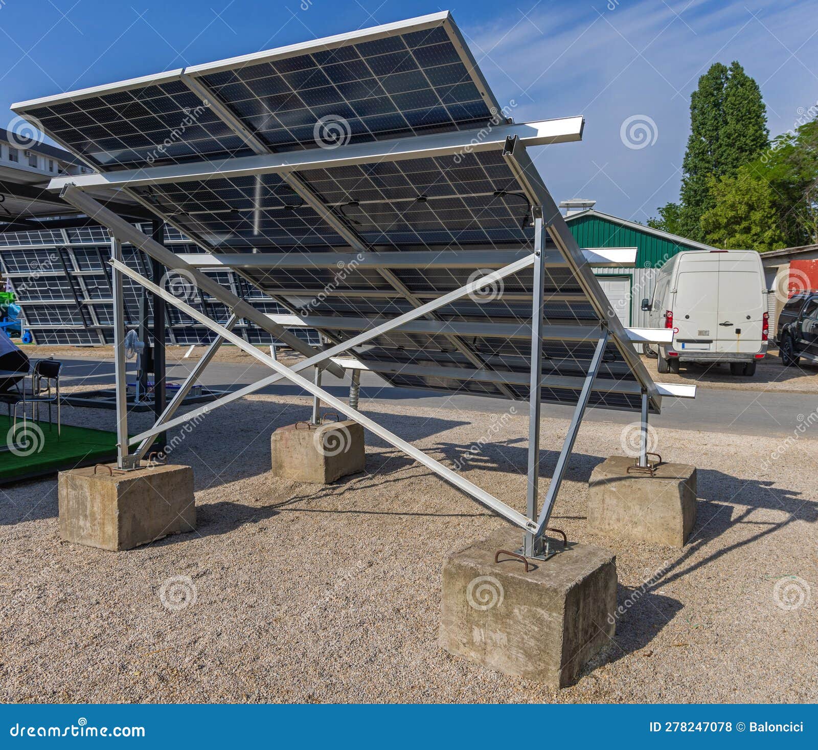 Solar Panels Array Concrete Stock Photo - Image of environment, energy ...
