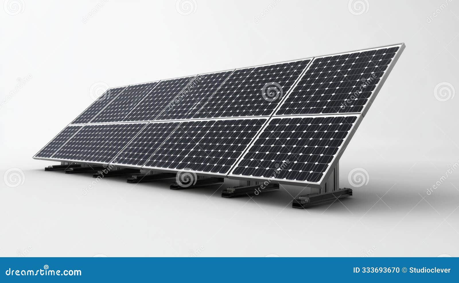 Solar Panels Array on Mounting System Generative AI Stock Illustration ...