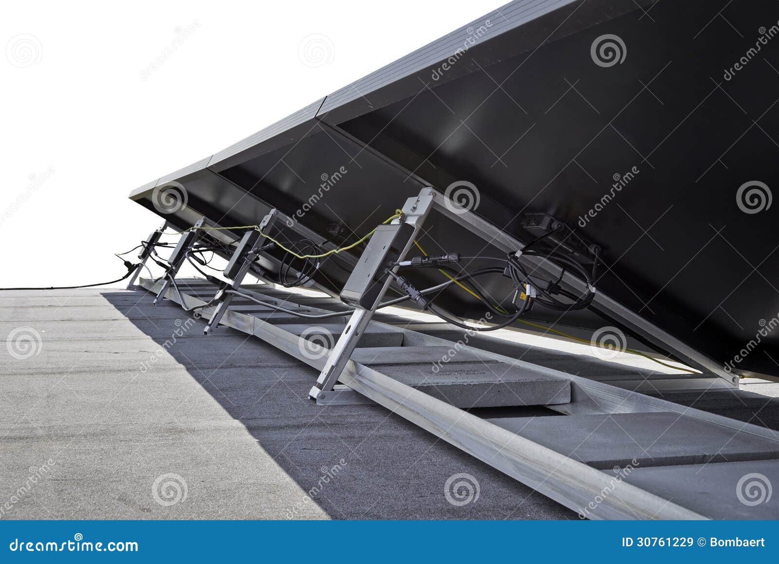 Solar Panels - Back Side Isolated Stock Image - Image of modern ...
