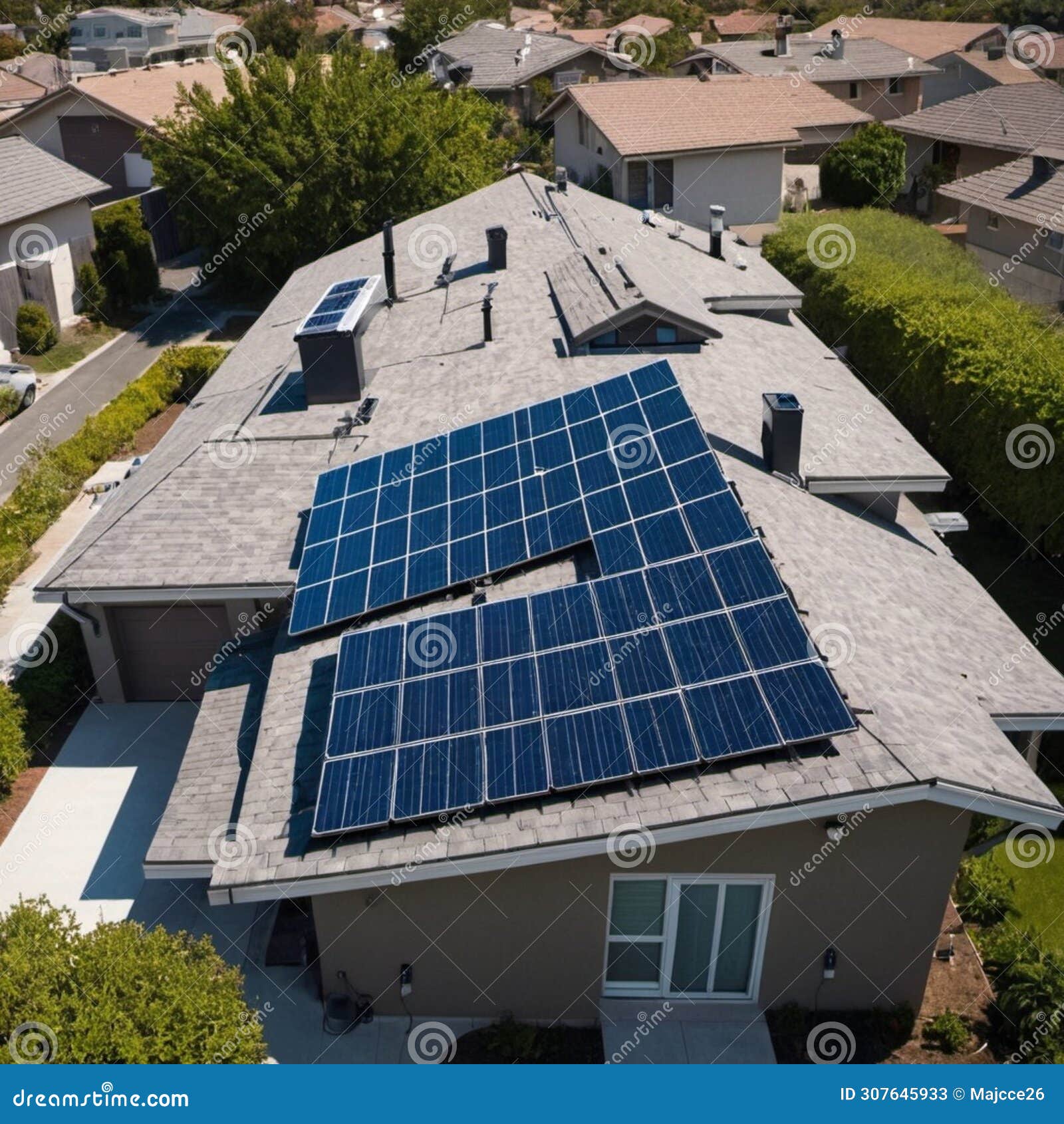 Solar Panels Being Installed on Homes, AI Generated Image Stock Image ...