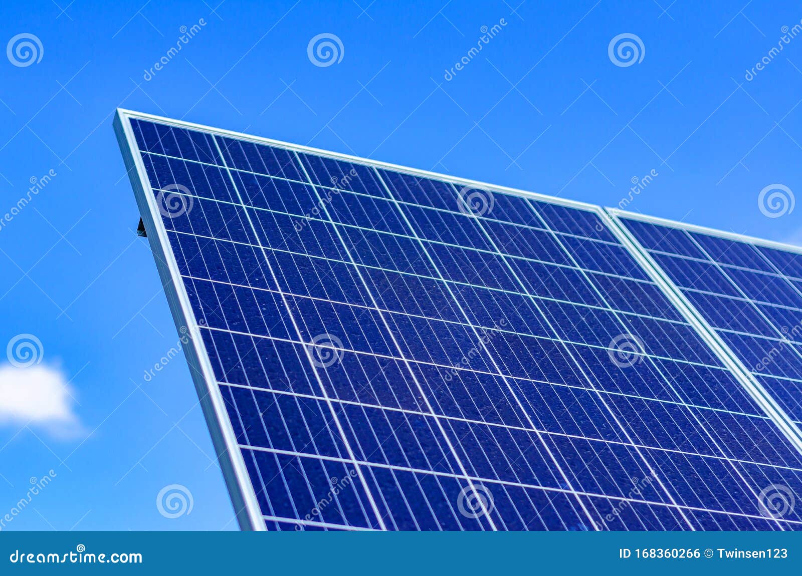 Solar Panels on Blue Sky Background Stock Photo - Image of future ...