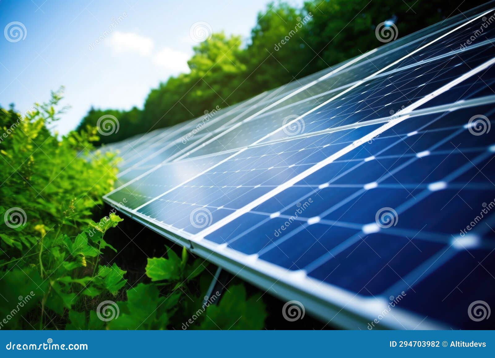 Solar Panels in Bright Sunlight Stock Photo - Image of panels, energy ...