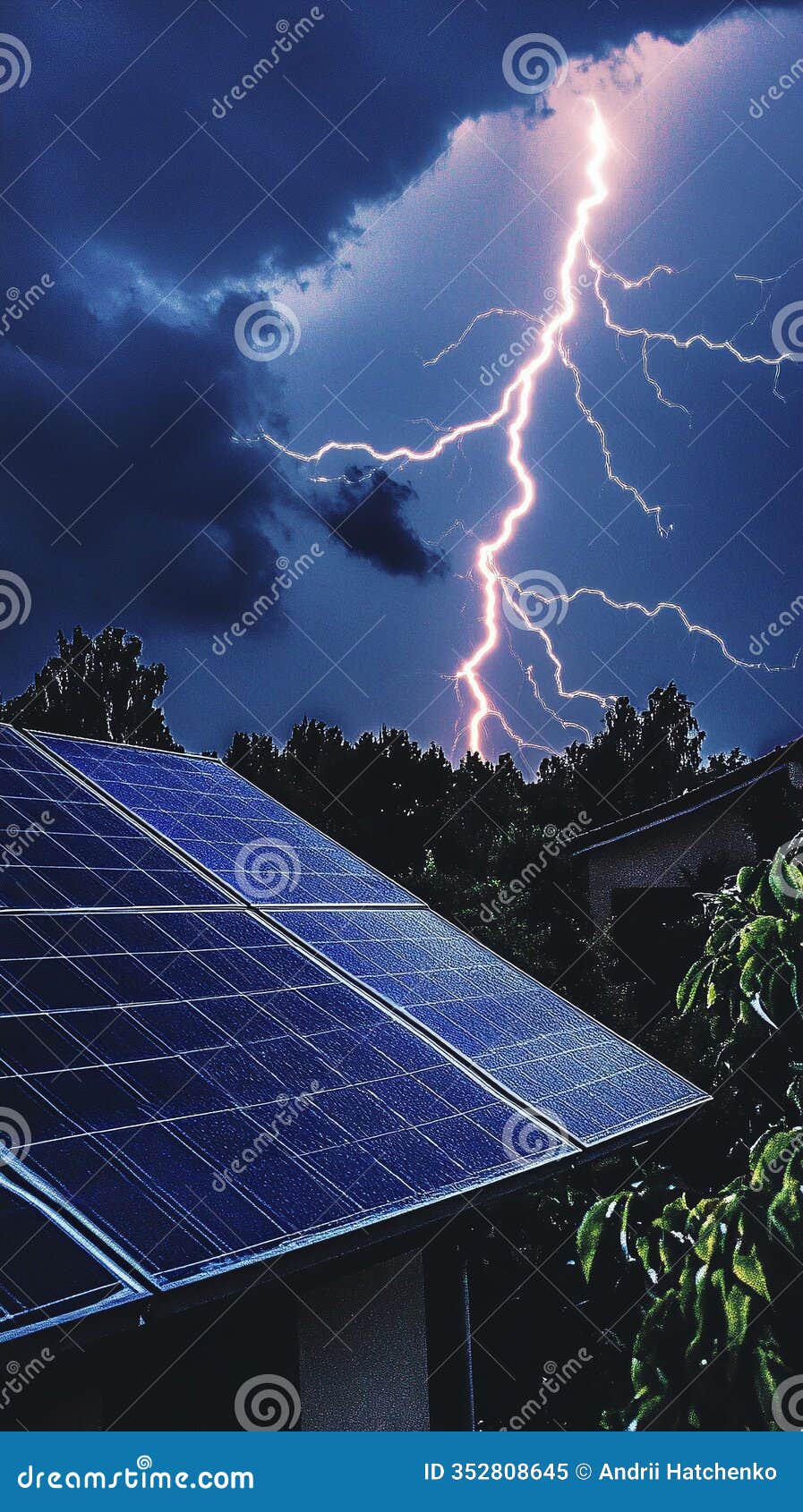 Solar Panels Broken and Blackened by an Unexpected Lightning Strike ...