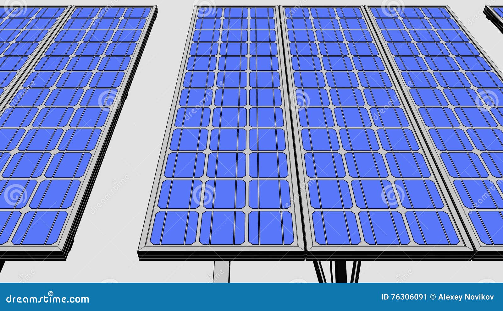 Solar Panels, Cartoon Version for Presentations and Reports. 3D ...