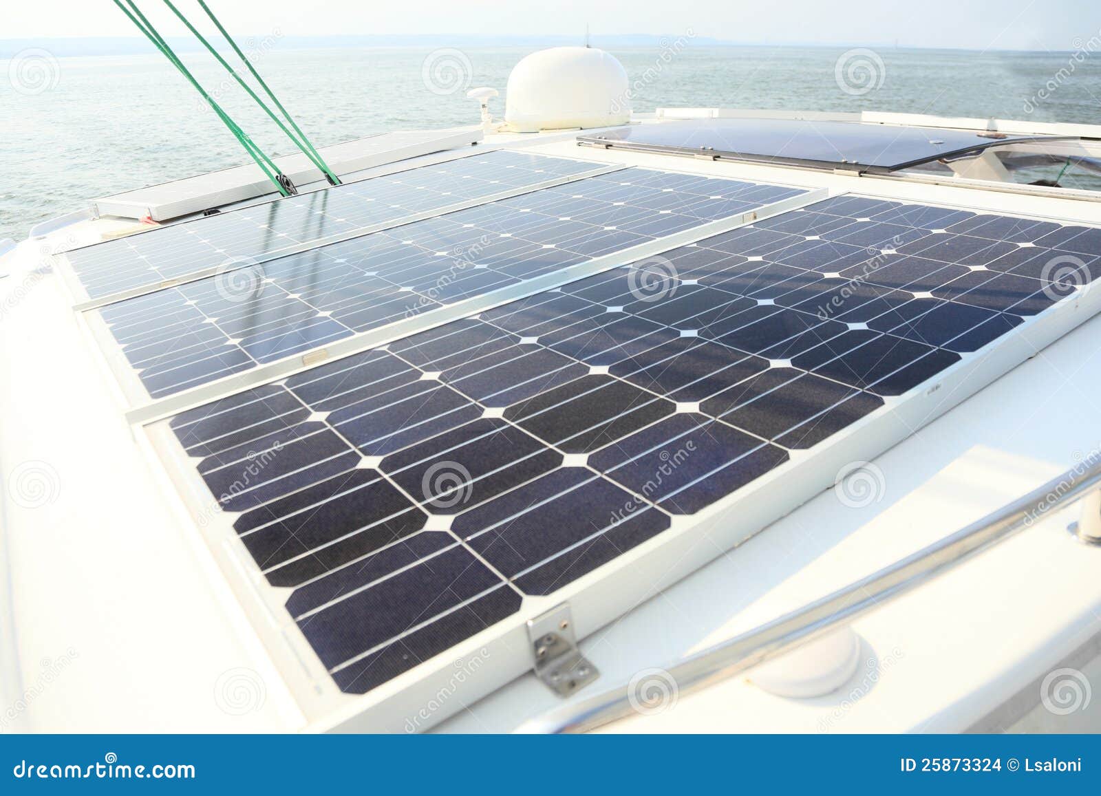 Solar Panels Charging Batteries Aboard Sail Boat Stock Photo - Image of ...