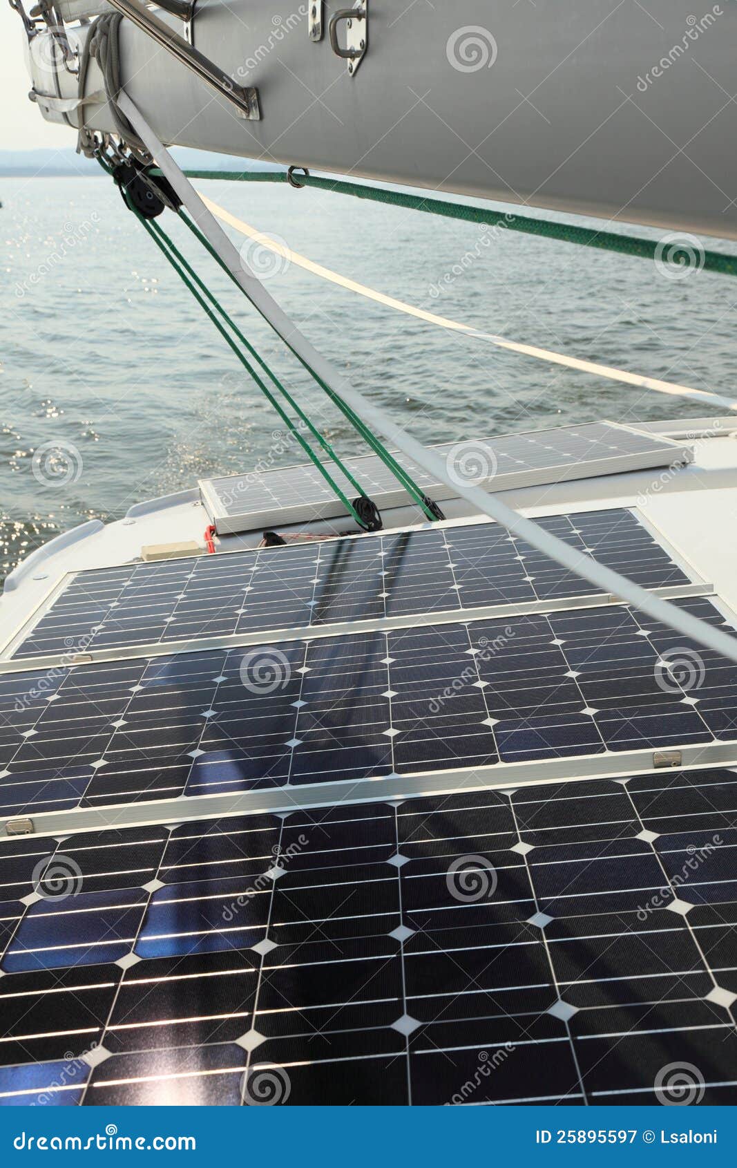 Solar Panels Charging Batteries Aboard Sail Boat Stock Image - Image of ...