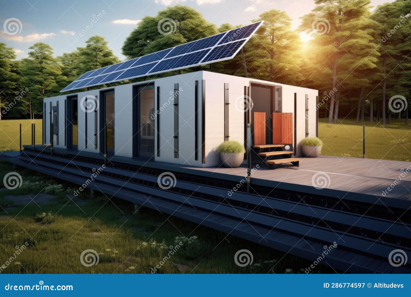 Solar Panels Charging Energy Storage Units Stock Image - Image of ...