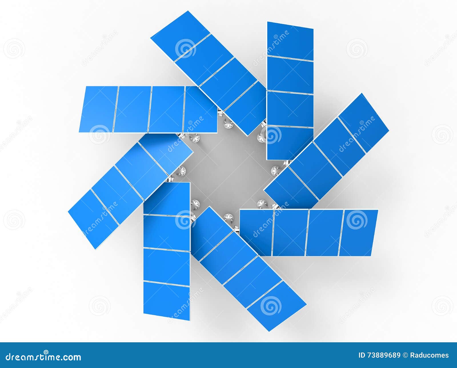 Circular Array - Fleet Of Small Bulldozers Royalty-Free Illustration ...