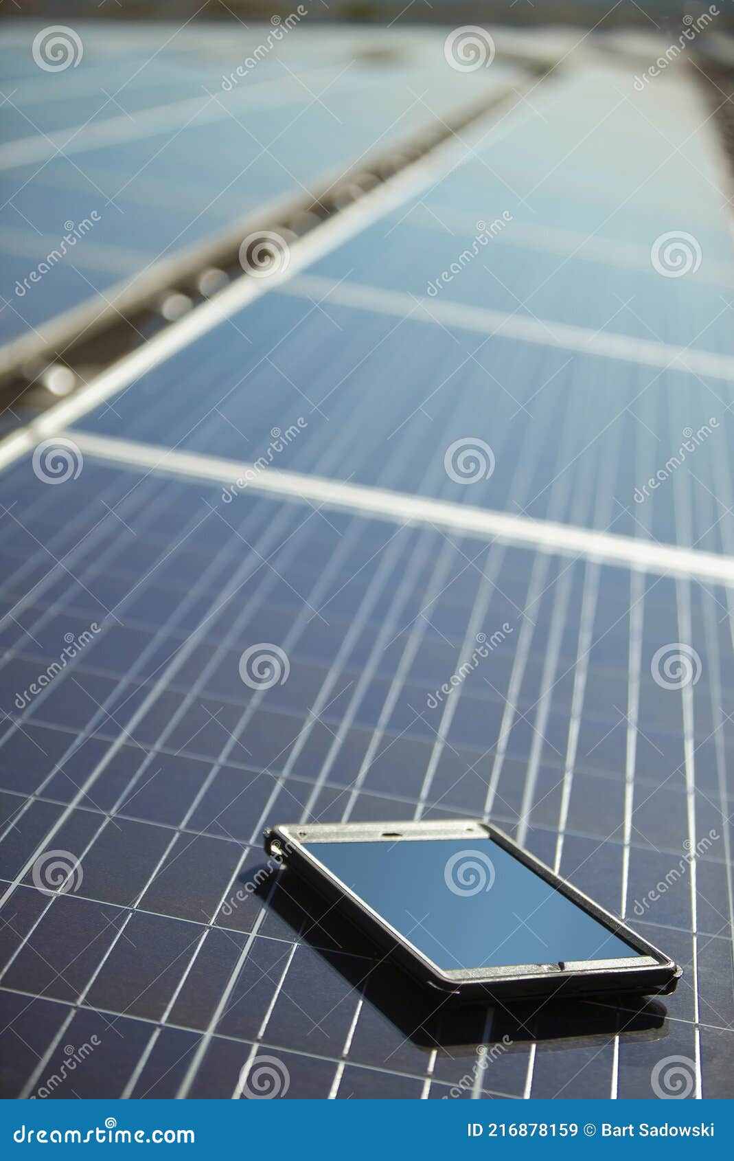 Solar Panels with Computer Pad Stock Image - Image of conservation ...