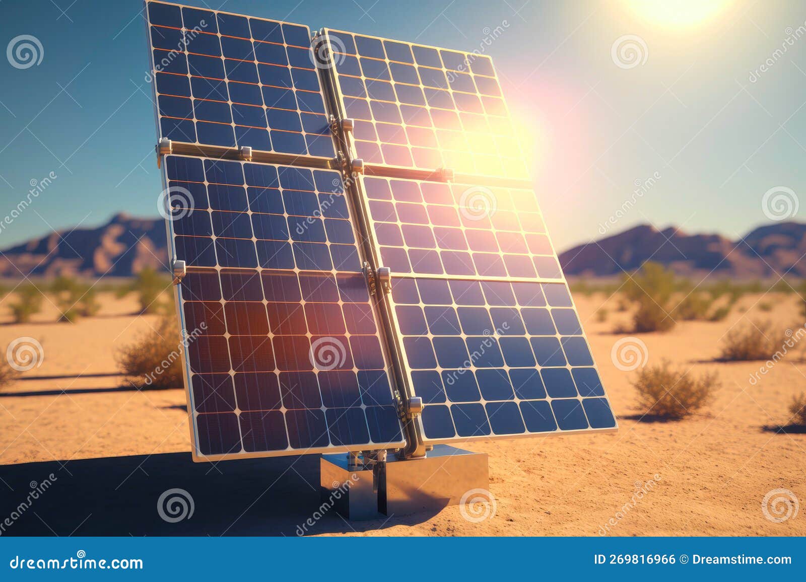 Solar Panels in the Desert. Green Enegry. Alternative Source of ...