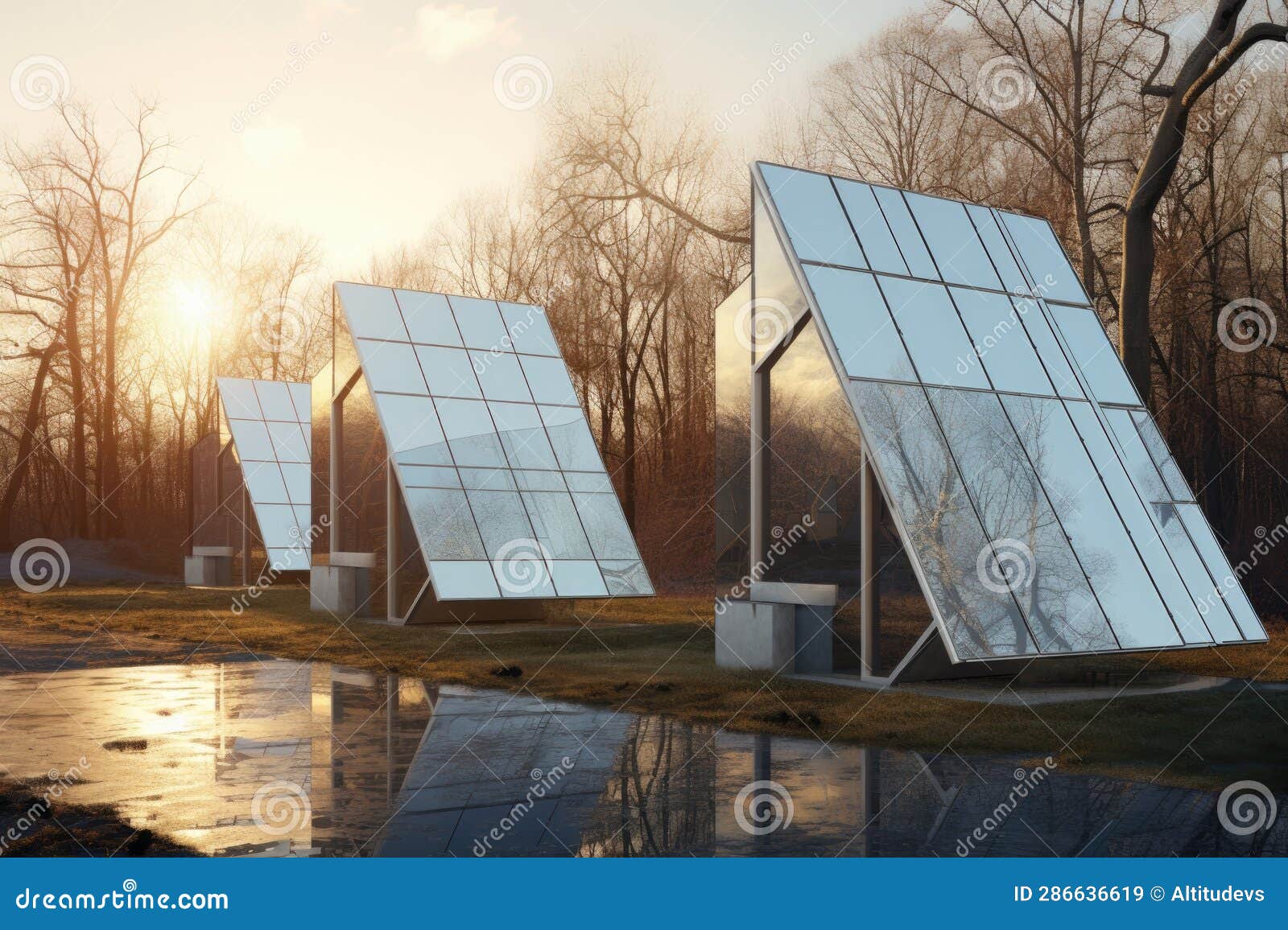 Solar Panels at Different Angles for Optimal Sunlight Stock ...