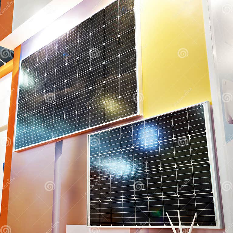 Solar Panels on Display in Store Stock Image - Image of solar ...