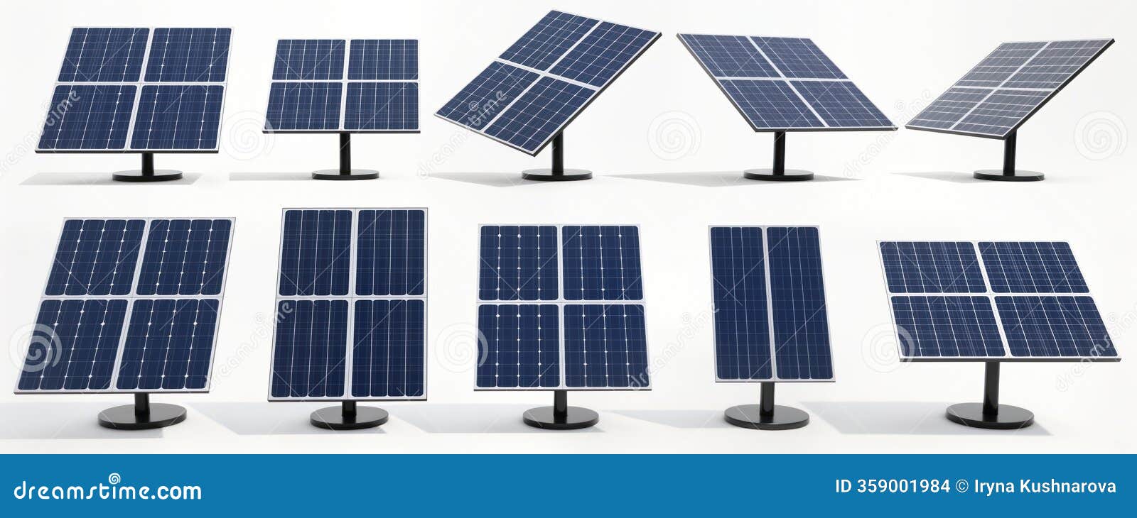 Solar Panels Displayed on Isolated Transparent Background. Various ...