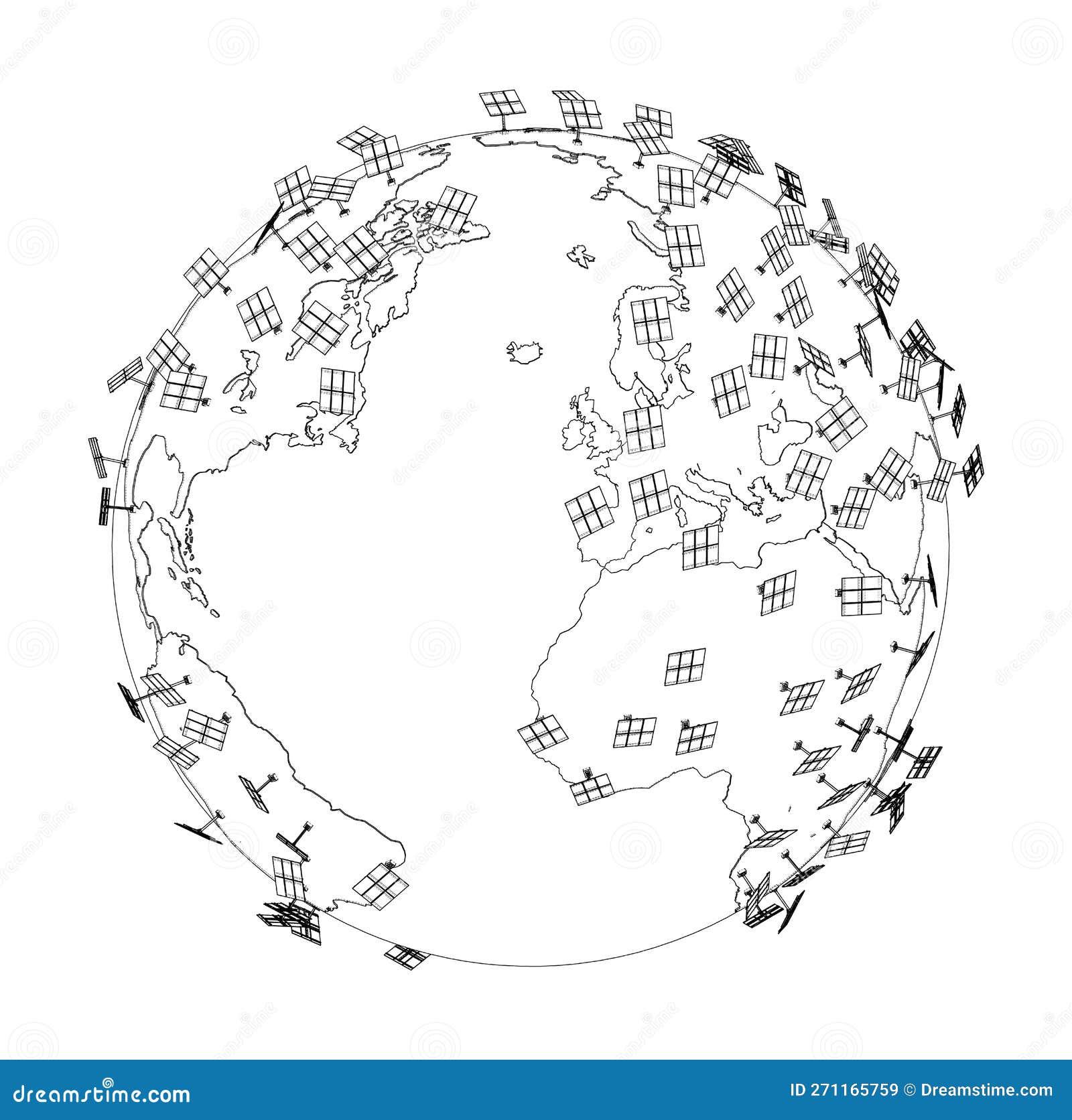 Solar Panels on Earth Concept Stock Illustration - Illustration of ...